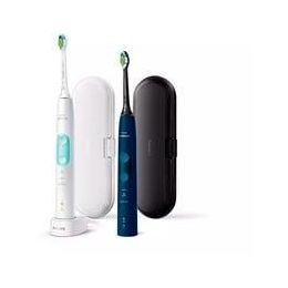 Philips Sonicare Protective-Clean Duo HX6851/34, Elektrische Zahnbürste dunkelblau/mint, inkl. 2. Handstück Stufen: 3 Stufen Timer: 2-Minuten-Timer (4-mal 30 Sekunden) Ausstattung: Andruckkontrolle Geschwindigkeit: 62.000 Bürstenkopfbewegungen/Minute