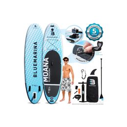 Bluemarina SUP Board Moana, aufblasbar mit Double Layer, Paddel, Pumpe, Rucksack, 5J Garantie (325x86x15cm / 10'8")