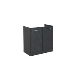 VICCO Spülenunterschrank R-Line Schwarz Beton Anthrazit 80 cm ohne Arbeitsplatte