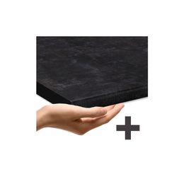 Livinity Schubunterschrank R-Line Schwarz Beton Eiche 80 cm mit Arbeitsplatte Anthrazit