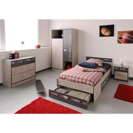 Parisot Kinder- und Jugendzimmer 4-tlg "Fabric 1" Esche-grau