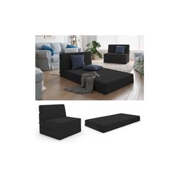 Livinity Sofa Lima Schwarz 100 cm mit Schlaffunktion