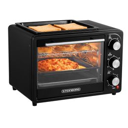 Steinborg 3in1 Minibackofen 20L mit Grillplatte Umluft 1300W schwarz