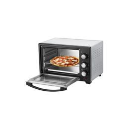 Steinborg Minibackofen Pizzaofen 25L mit Umluft 1600W silber