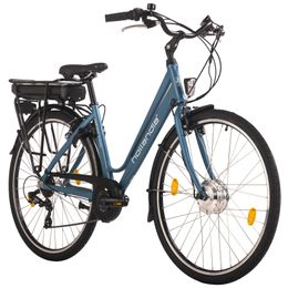 HOLLANDIA E-Citybike Damen 28'' Optima Basic Blau 7 Gänge