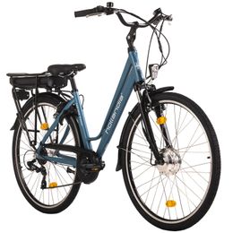 HOLLANDIA E-Citybike Damen 28'' Optima Basic Blau 7 Gänge