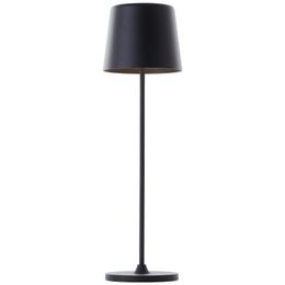 Brilliant Lampe Kaami LED Außentischleuchte 37cm schwarz matt Metall/Bambus schwarz 2 W LED integriert