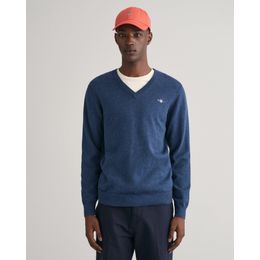 Gant Klassischer V-Neck Pullover aus Baumwolle