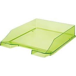 Ablagekorb HAN Klassik, für Format A4/C4, mit Beschriftungsfeld, stapelbar, B 255 x T 348 x H 65 mm, Kunststoff, grün/transparent, 6 Stück