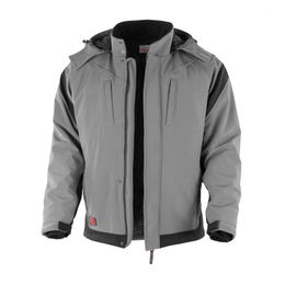 Qualitex HIGH QUALITY WORKWEAR Softshelljacke PRO Winter grau/schwarz Damen: 64 Herren: 5XL