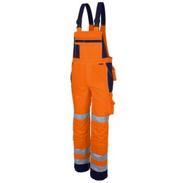 Qualitex HIGH QUALITY WORKWEAR Latzhose PRO WS warnorange/marine Damen: 56 Herren: 62