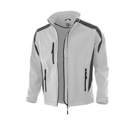 Qualitex HIGH QUALITY WORKWEAR Softshelljacke softshell wei&szlig;/grau Damen: 60 Herren: 4XL
