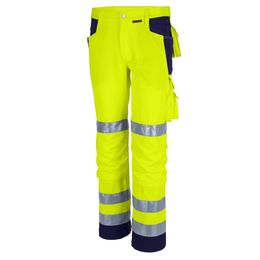 Qualitex HIGH QUALITY WORKWEAR Bundhose PRO WS warngelb/marine Damen: 58 Herren: 64