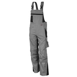 Qualitex HIGH QUALITY WORKWEAR Latzhose PRO grau/schwarz Damen: 40 Herren: 46
