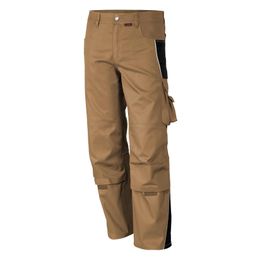 Qualitex HIGH QUALITY WORKWEAR Bundhose PRO khaki/schwarz Damen: 54 Herren: 60