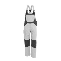 Qualitex HIGH QUALITY WORKWEAR Latzhose X-Serie wei&szlig;/grau Damen: 62 Herren: 68