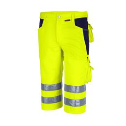 Qualitex HIGH QUALITY WORKWEAR Shorts PRO WS warngelb/marine Damen: 52 Herren: 58