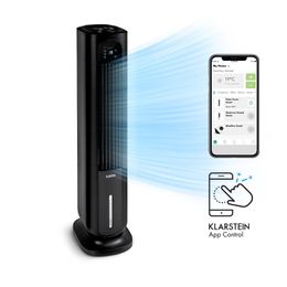 Klarstein Polar Tower Smart Ventilator Luftk&uuml;hler 7L 85W Fernbedienung Eispack Schwarz