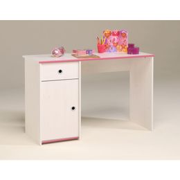 Parisot Schreibtisch Kiefer-Dekor wei&szlig; mit drehbaren Kanten