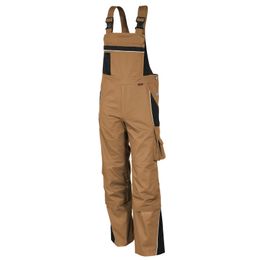Qualitex HIGH QUALITY WORKWEAR Latzhose PRO khaki/schwarz Damen: 42 Herren: 48