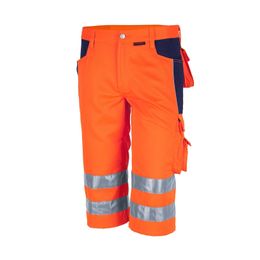 Qualitex HIGH QUALITY WORKWEAR Shorts PRO WS warnorange/marine Damen: 54 Herren: 60