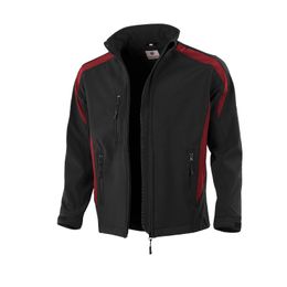 Qualitex HIGH QUALITY WORKWEAR Softshelljacke softshell schwarz/rot Damen: 40 Herren: M