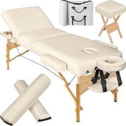 TecTake&reg; 3 Zonen Massageliege-Set, Breite 70 cm, Polsterung 10 cm, mit Holzgestell, 218 x 102 x 90 cm