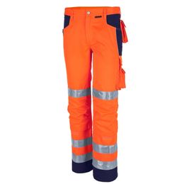 Qualitex HIGH QUALITY WORKWEAR Bundhose PRO WS warnorange/marine Damen: 58 Herren: 64