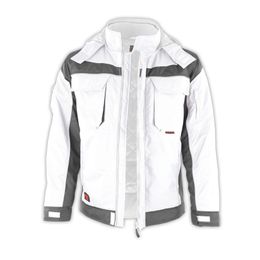 Qualitex HIGH QUALITY WORKWEAR Winterjacke PRO Winter wei&szlig;/grau Damen: 56 Herren: 3XL