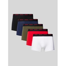 Hugo Trunks mit elastischem Logo-Bund im 3er-Pack