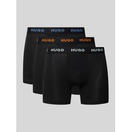 Hugo Trunks mit elastischem Logo-Bund im 3er-Pack