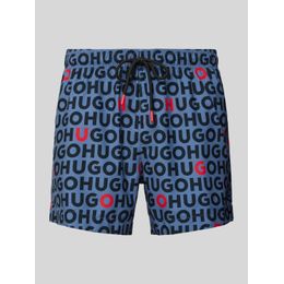 Hugo Badehose mit Allover-Logo-Print Modell 'Tortuga'