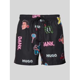 Hugo Badehose mit Label-Print Modell 'Lulu'