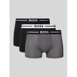 BOSS Trunks mit elastischem Logo-Bund im 3er-Pack