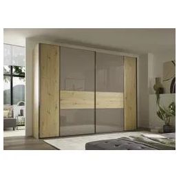 Schwebetürenschrank STAUD "Sonett 321G, Made in Germany" Schränke Gr. B/H/T: 298 cm x 240 cm x 68 cm, Premium, 4 St., braun (eiche, mocca) mit vier verschiedenen Ausstattungsvarianten