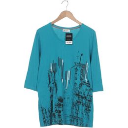 Ulla Popken Damen Langarmshirt, blau, Gr. 42