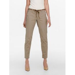Only Chinohose ONLEVELYN REG ANKLE CHINO PANT PNT NOOS, braun
