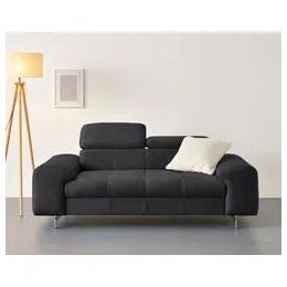 2-Sitzer COTTA "Chef" Sofas Gr. B/H/T: 196cm x 72cm x 105cm, Feinstruktur, mit Kopfteilverstellung, schwarz 2-Sitzer mit eleganter Steppung, Bodenfreiheit 12,5 cm