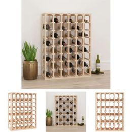 The Living Store - Weinregal 70x33x94 cm Massivholz Kiefer - Weinregale - Braun