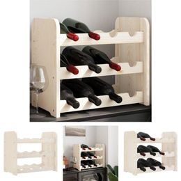 The Living Store - Weinregal 43x25x37 cm Massivholz Kiefer - Weinregale - Braun