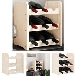 The Living Store - Weinregal 33x25x37 cm Massivholz Kiefer - Weinregale - Braun