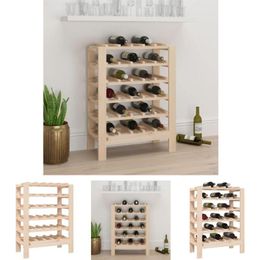 The Living Store - Weinregal 61,5x30x82 cm Massivholz Kiefer - Weinregale - Braun