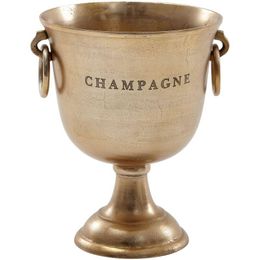 FineBuy Champagnerkühler 28,5x37,5x28,5 cm Aluminium Massiv Sektkühler Groß, Flaschenkühler Getränkekühler Tisch, Kühler für Champagner - Wein - Sekt