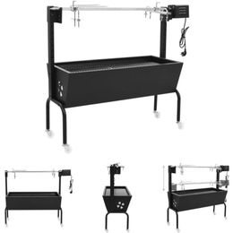 Elektrische BBQ-Rotisserie Edelstahl - Grills - Schwarz - The Living Store