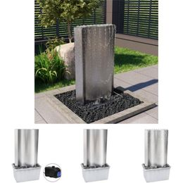 The Living Store - Gartenbrunnen Silbern 60,2x37x122,1 cm Edelstahl - Brunnen & Wasserfälle - Silber