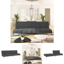 The Living Store - Schlafsofa 2-Sitzer Dunkelgrau Samt - Sofas - Grau