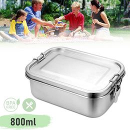 VINGO - 2x800ml Brotdose ohne Plastik bpa frei brotdose edelstahl Edelstahl Lunchbox