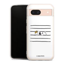 DeinDesign Google Pixel 8a Handy Silikon H&uuml;lle Case transparent Handyh&uuml;lle Snoopy Dog Peanuts Silikon Case
