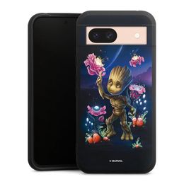 DeinDesign Google Pixel 8a Handy Premium Silikon H&uuml;lle Handyh&uuml;lle schwarz Case Guardians Of The Galaxy Baby Groot Marvel Silikon Premium Case