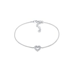 Elli Armband Herz Romantik Kristalle 925 Silber, Herz, silberfarben